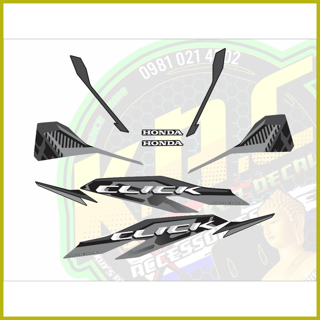 New Honda Click 125i V3 V4 Indo Stock Decals Sticker 2024 | Shopee ...