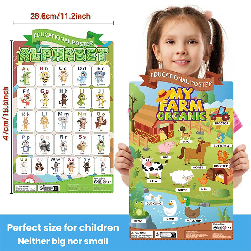 16Pcs Chart for Kid Educational Wall English Alphabet Numbers Chart ...