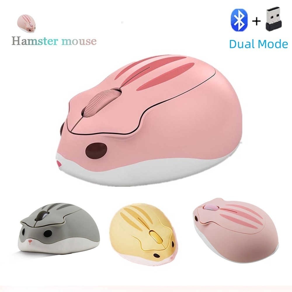 2.4Ghz+Bluetooth Dual Mode Wireless Mouse Cute Hamster Plug And Play ...