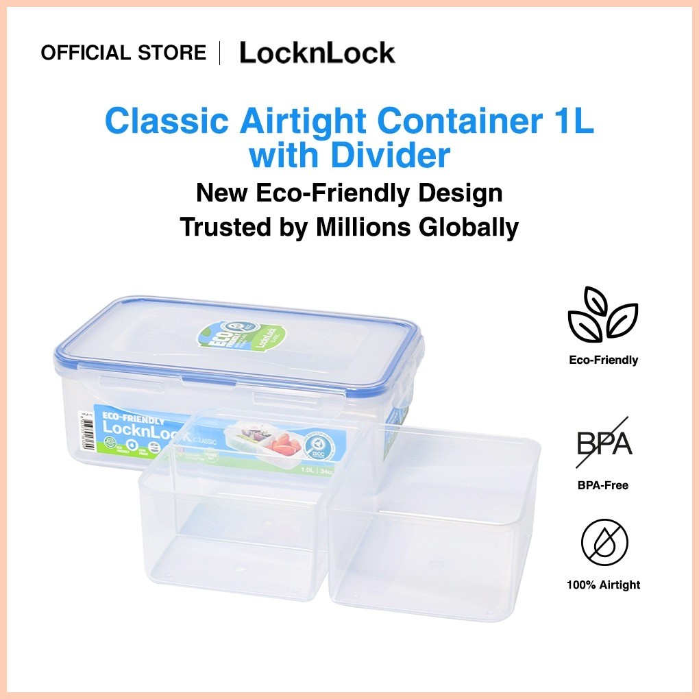 LocknLock Eco-Friendly Classic Airtight Rectangular Food Container with ...