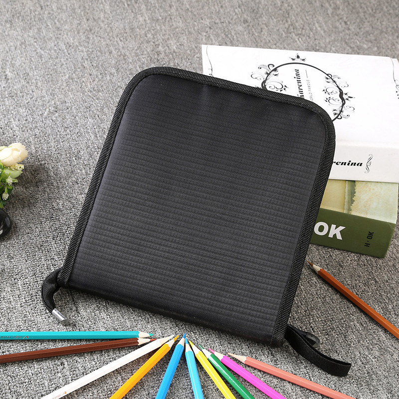 36/48/72/120 Hole Pen Curtain Black Folding Pencil Case Color Pencil ...