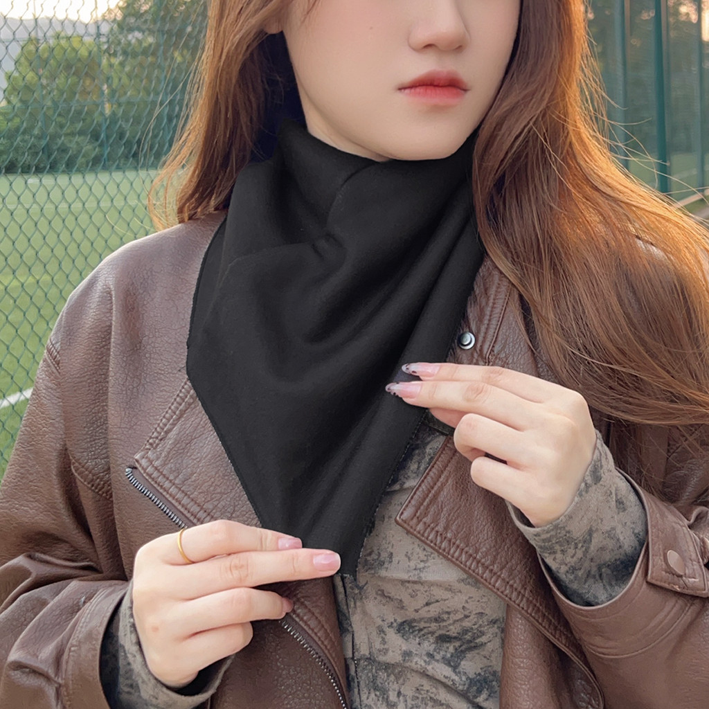 Winter Solid-color Neck Protection Thermal Scarf - Thickened Outdoor ...