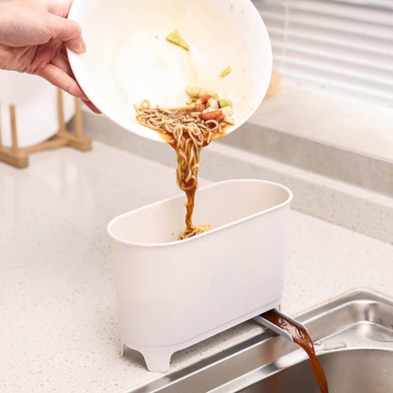 Kitchen Sink Waste Bin Food Residue Filter Box Separate Wet Dry Anti ...
