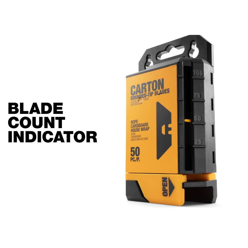 TOUGHBUILT 50Pcs Carton Utility Blades Specialized for Utility Knives ...