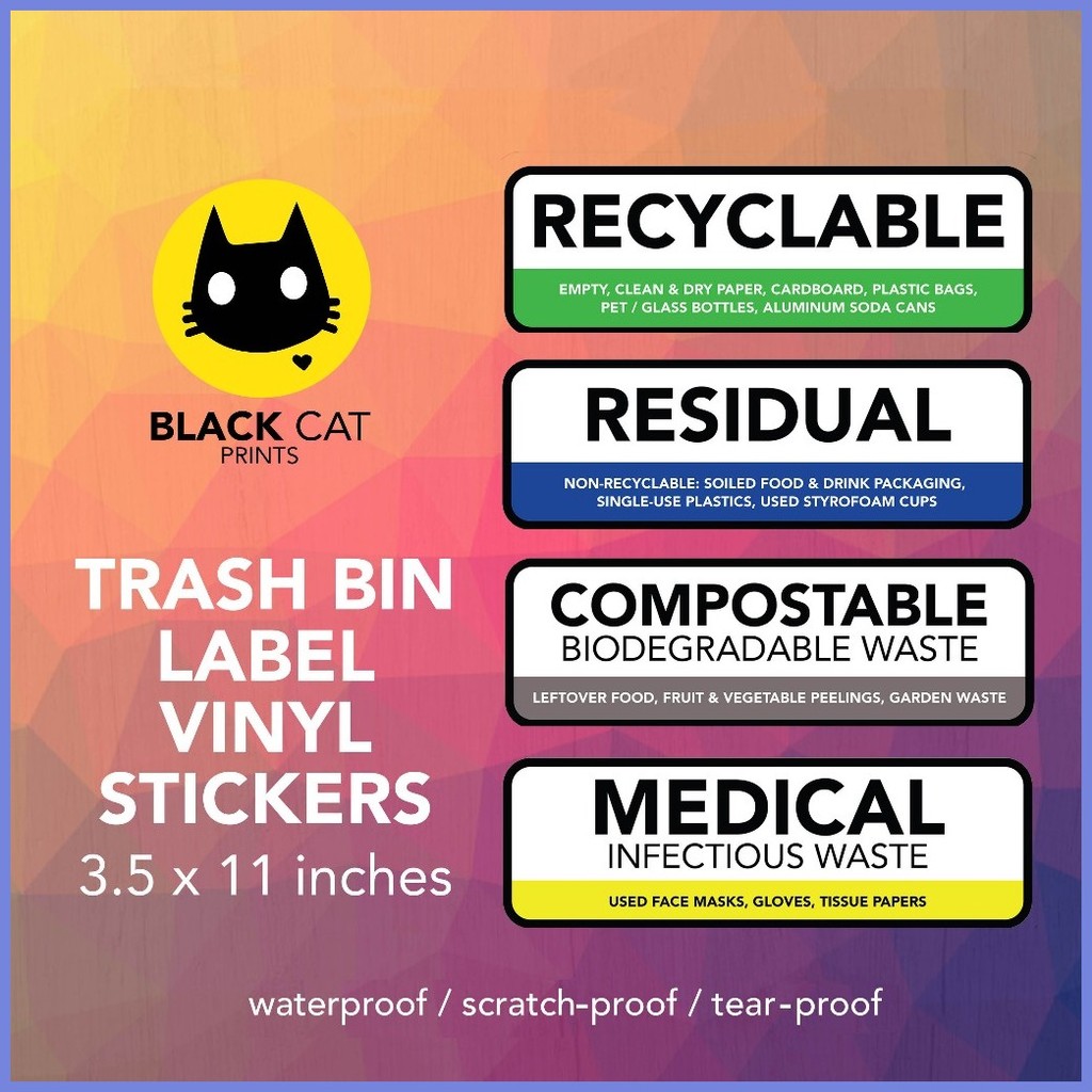 Stickers / Trash Bin Label Vinyl Stickers / Waste Segregation | Shopee ...