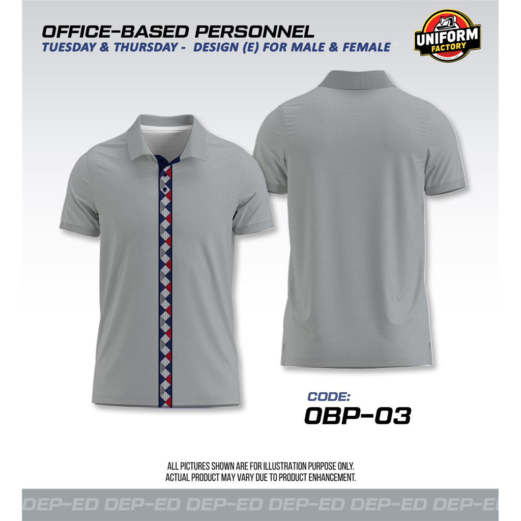 Deped Uniform 2025 Full Sublimation Deped office-based Personnel Tshirt ...