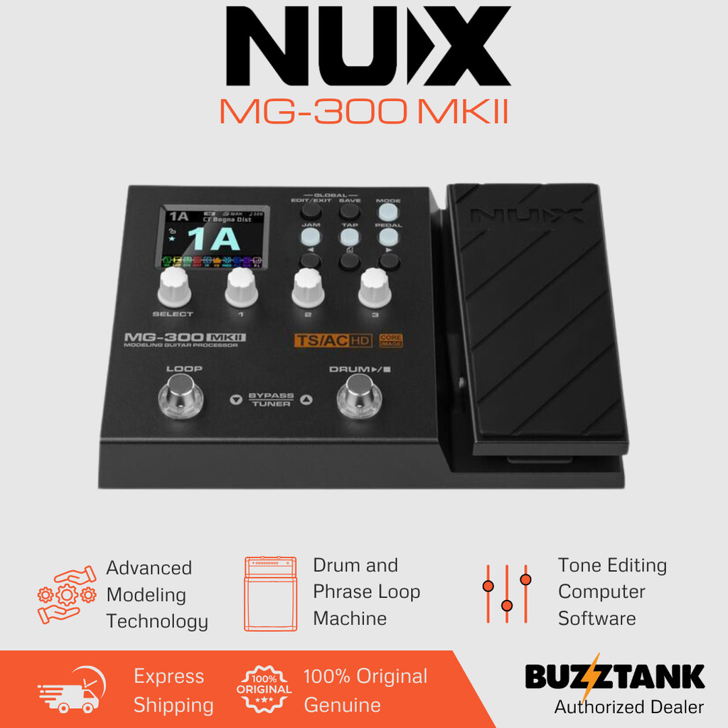 NUX MG300 MKII Guitar Modelling Processor Multi Effects Pedal | Shopee ...