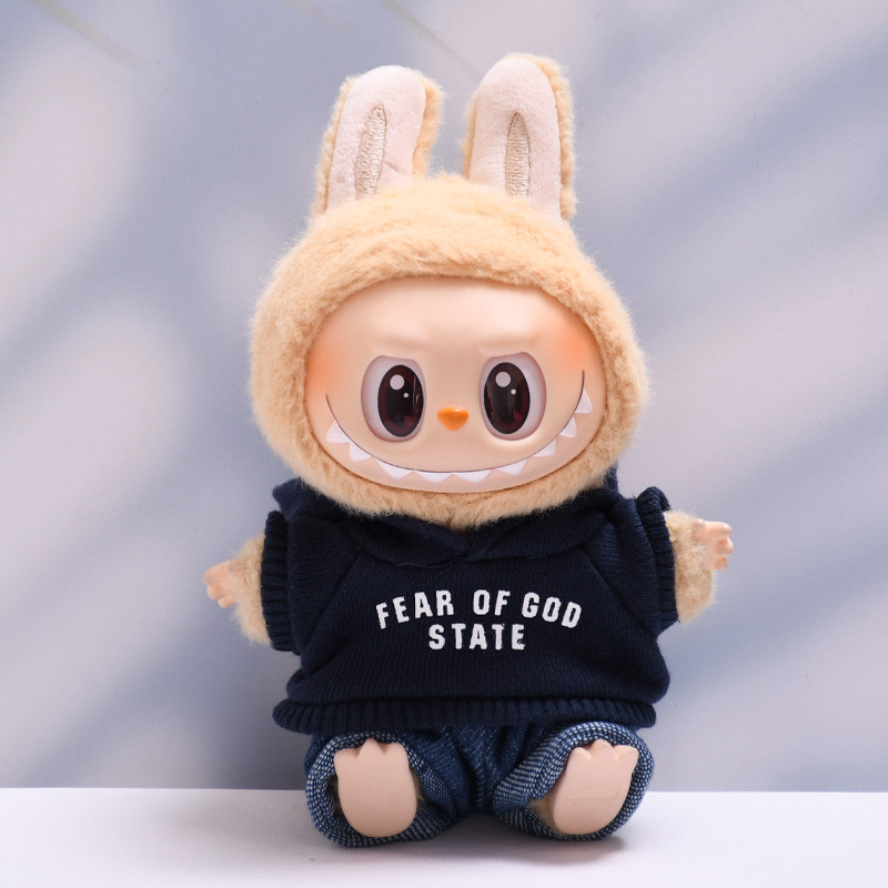 15cm 17cm Labubu Clothes Hoodie+Canvas Shoes For labubu v1 v2 Baby ...