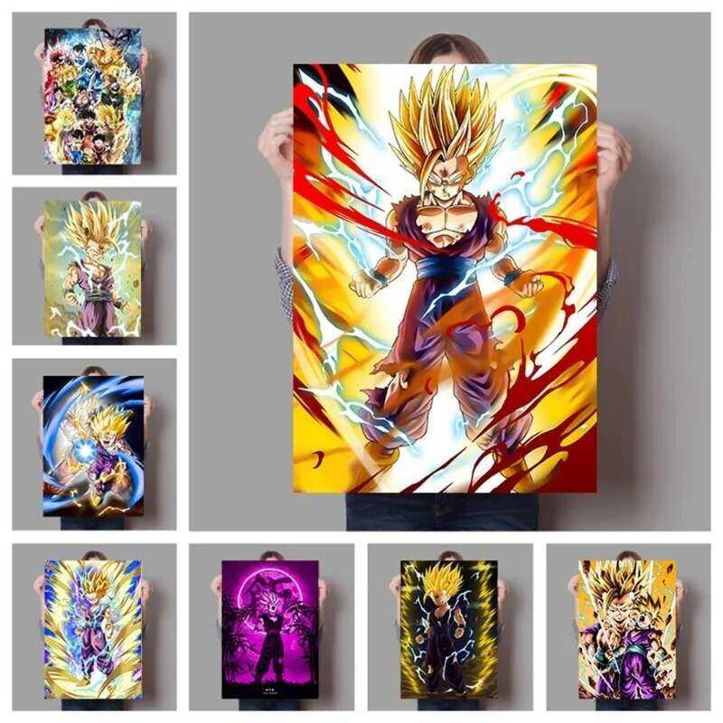 Anime Dragon Ball Poster Super Saiyan Son Gohan Two-Dimensional ...