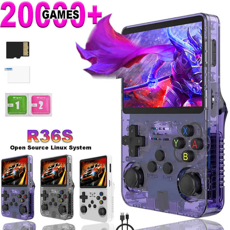 2A3 R36s Retro Handheld Console Open Source 3.5 Inch IPS Screen Classic ...