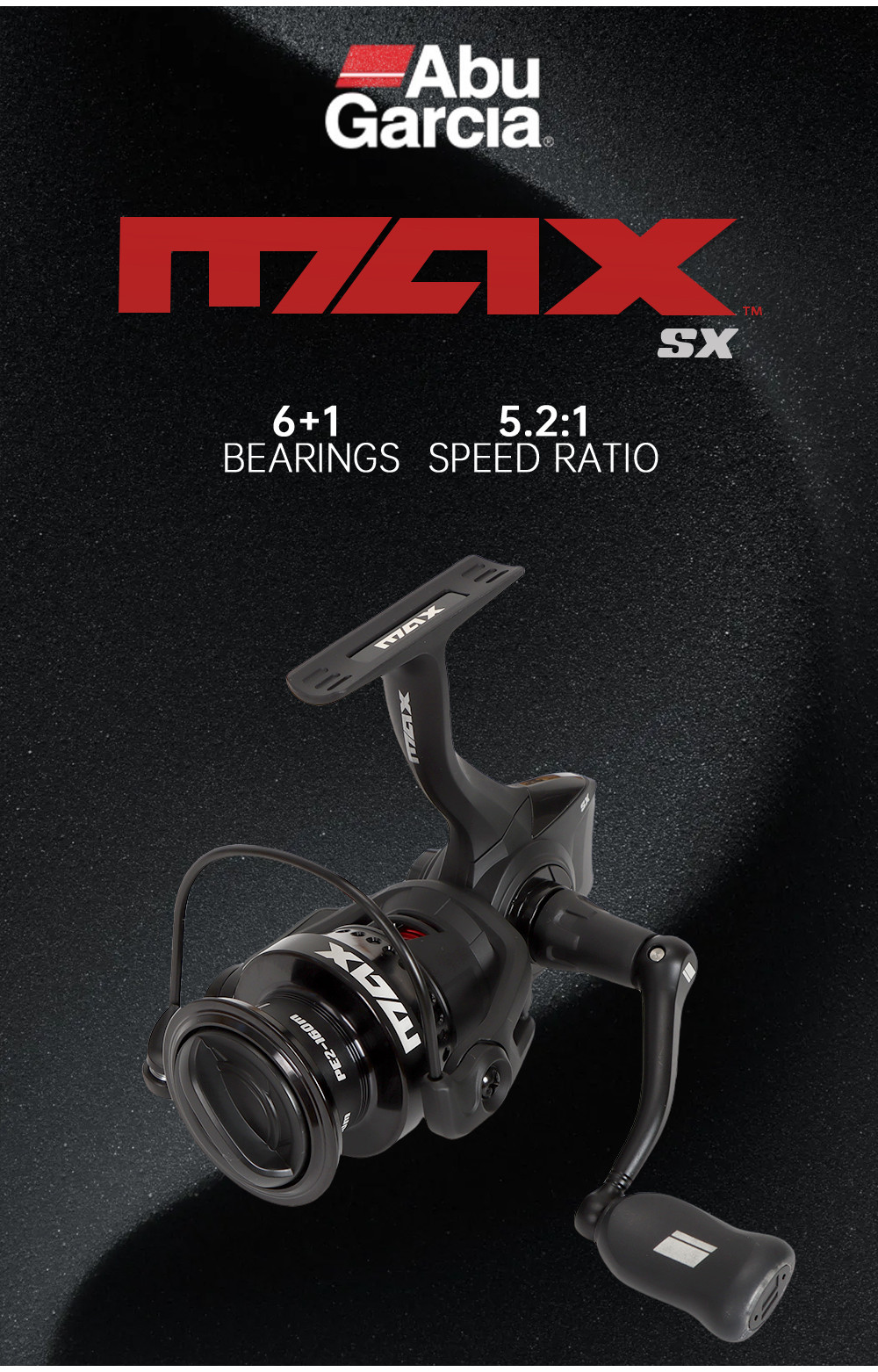 ABU GARCIA Original 2024 New MAX SX Spinning Fishing Reel 6+1BB Gear Ratio 5.2:1 Max Drag 2.9-6 ...