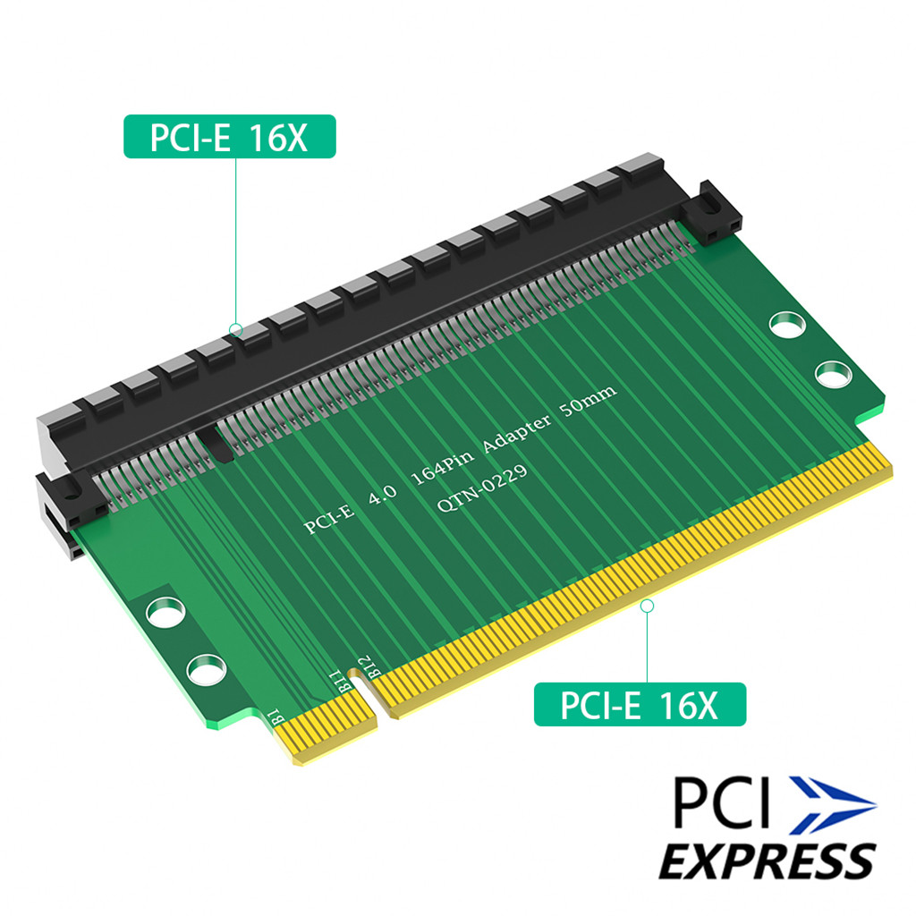 180° High Speed PCIe 164Pin Adapter PCI-Express 4.0 16x Riser Card ...