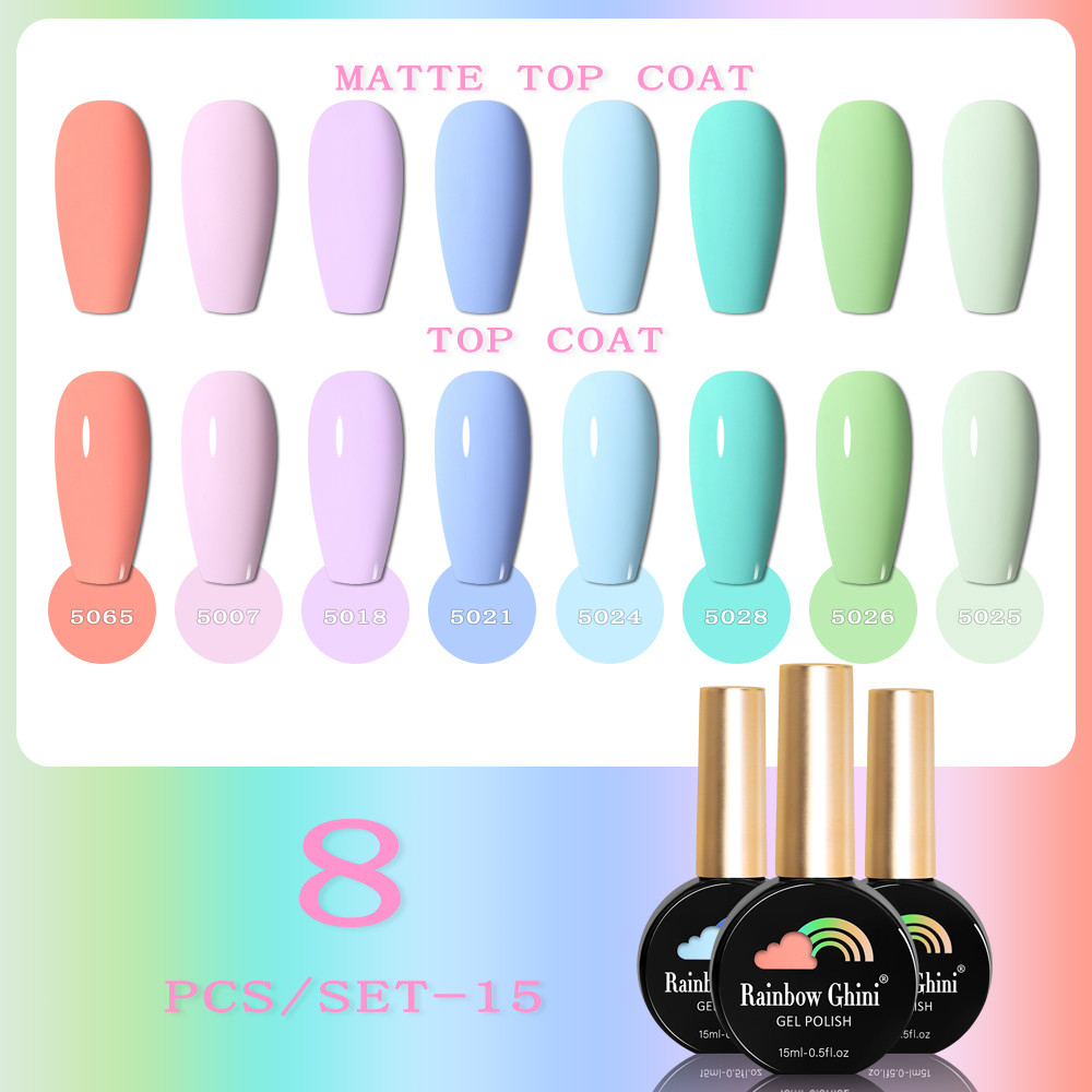 RG 8 Pieces/Set Set 15Ml UV LED Art Semi Permanent Varn Spring Summer ...