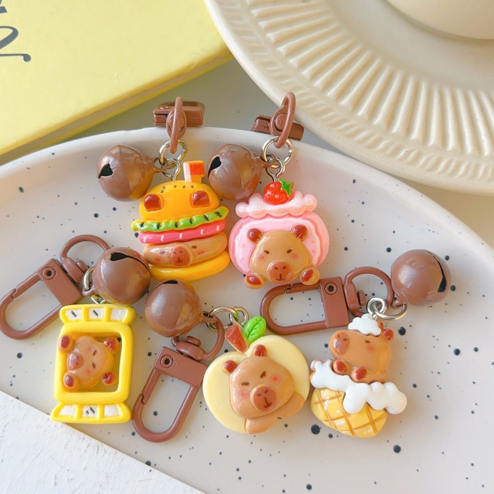 Funny Brown Capybara Bag Pendant - Cartoon Capybara Gourmet Bell ...