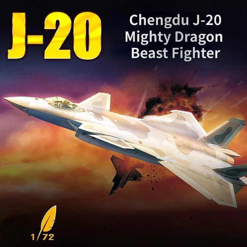 Dm720010 ☆ Aircraft 1/72 Scale Chengdu J-20 Mighty Dragon Beast Fighter ...