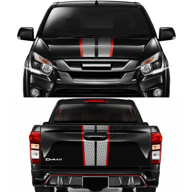 Vinyl Car Decal Hood Tail Stripe Stickers Kits For ISUZU D-Max DMAX ...