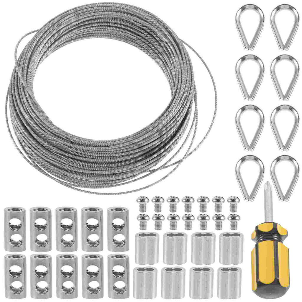 Stainless Coated Wire Rope Light String Suspension Kit Garden Fence ...