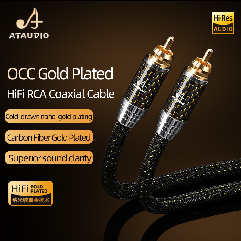ATAUDIO RCA Digital Audio Coaxial Cable Hi-end OCC Gold-plated Core RCA ...