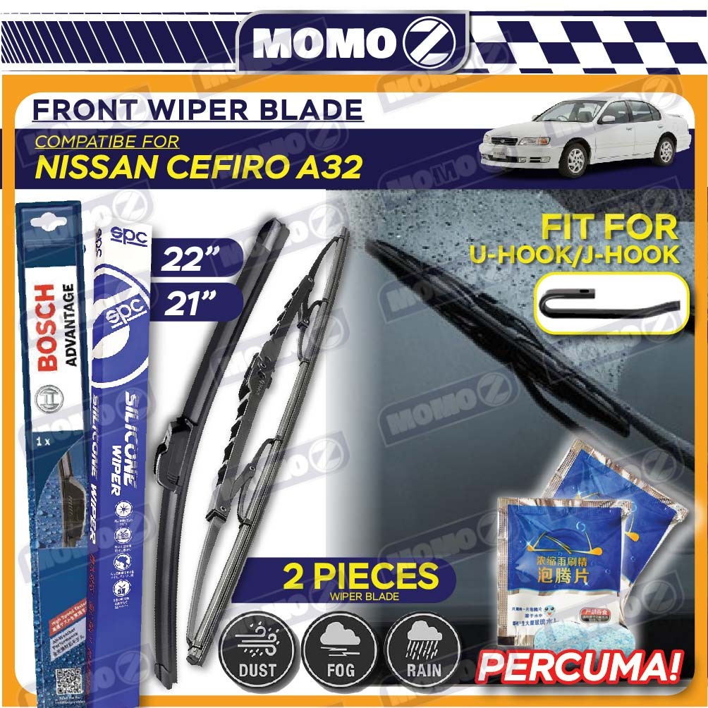 Car Nissan Cefiro A32 1994 - 1999 Front Wiper Blade Bosch Advantage Set ...