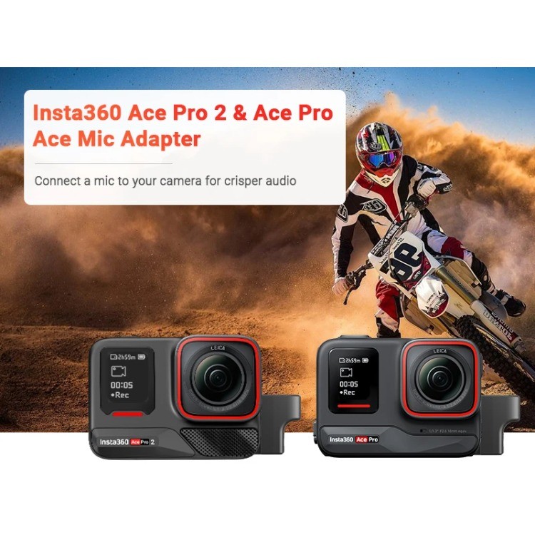 For Insta360 Ace Pro 2 Mic Adapter Audio Jack Microphone Gear USB-C ...
