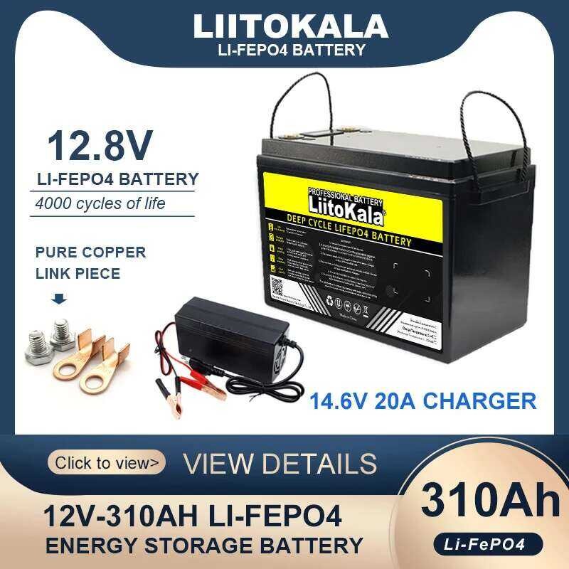 Liitokala 12.8V 310Ah 280Ah 120Ah Lifepo4 Battery 12V Lithium Iron Phosphate Batteries Cycles ...