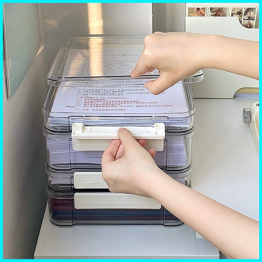 Bond Paper File Acrylic Transparent Organizer Storage Box Documents ...