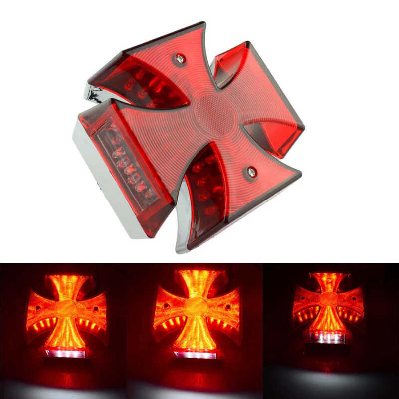 Maltese b Cross LED Taillight Brake Rear License Plate for Motorcycle ...
