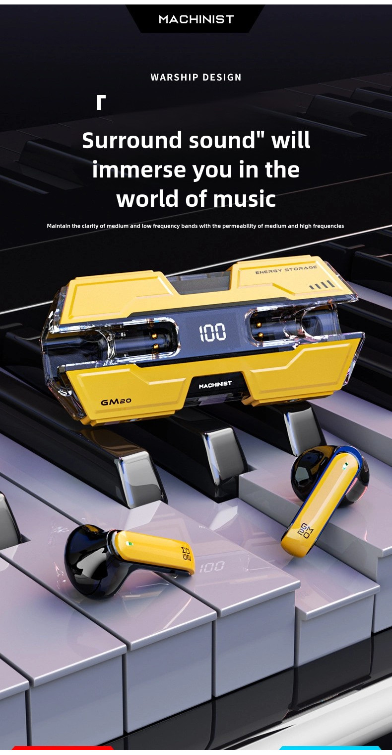 Earphone Bluetooth Mech-style Wireless Earbuds Bluetooth Headphones ...