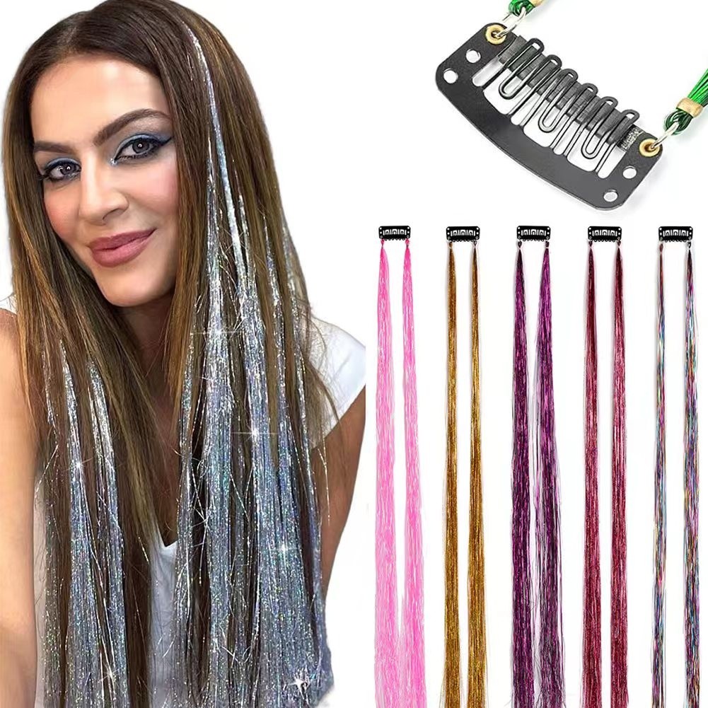 Colorful hair extensions Wig Hairpin Woman for Wig Hair Extension Piece ...