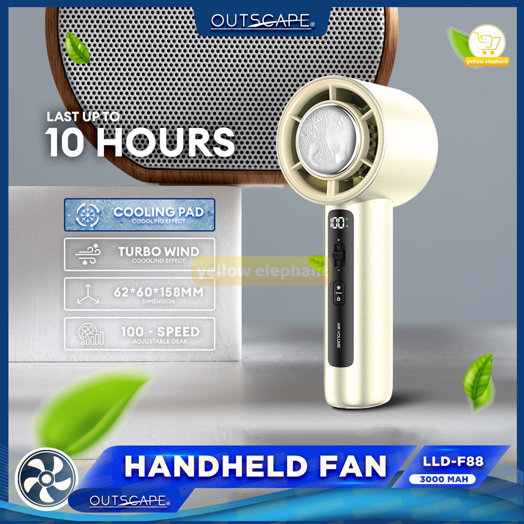 3000mAh Battery Handheld Fan USB Type C Rechargeable Portable Fan With ...
