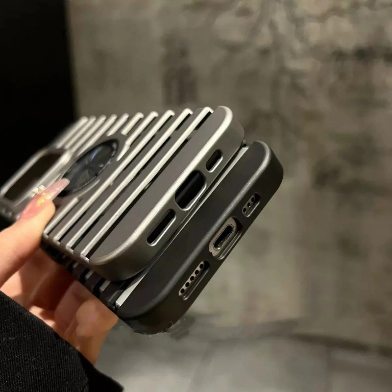 Cooling Breathable Phone Case Hollowing Magnetic Phone Case For iPhone ...