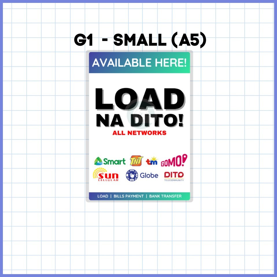 ☪ Load Na Dito Signage l Load Available here Signage | Laminated ...
