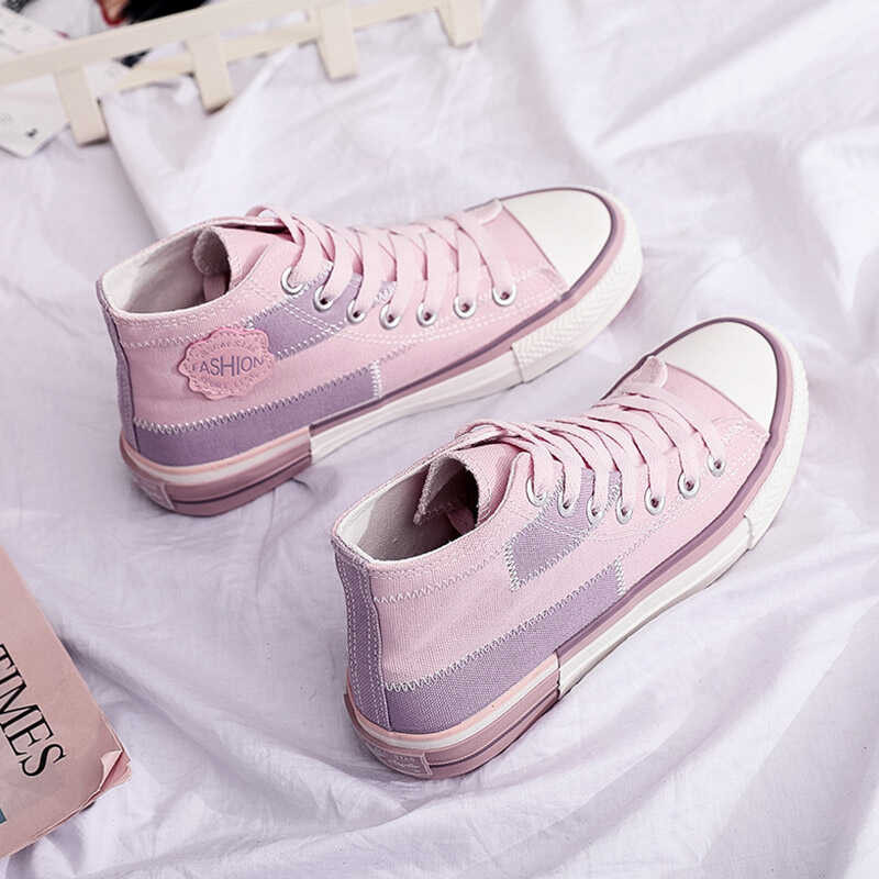 K Star Daizi 2025 Spring Versatile High Top Canvas Shoes | Shopee ...
