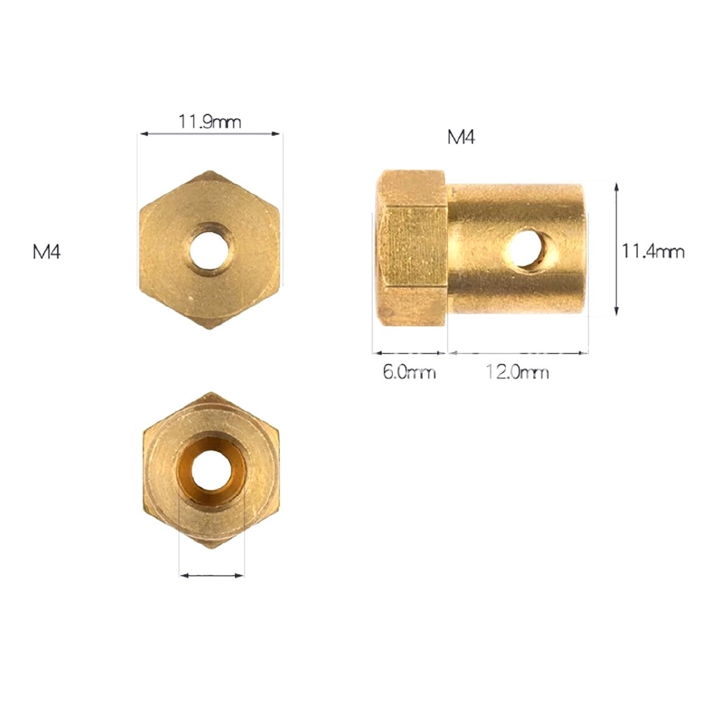 5PCS Hex Coupling Hexagonal Brass Connector Connecting Shaft Copper ...