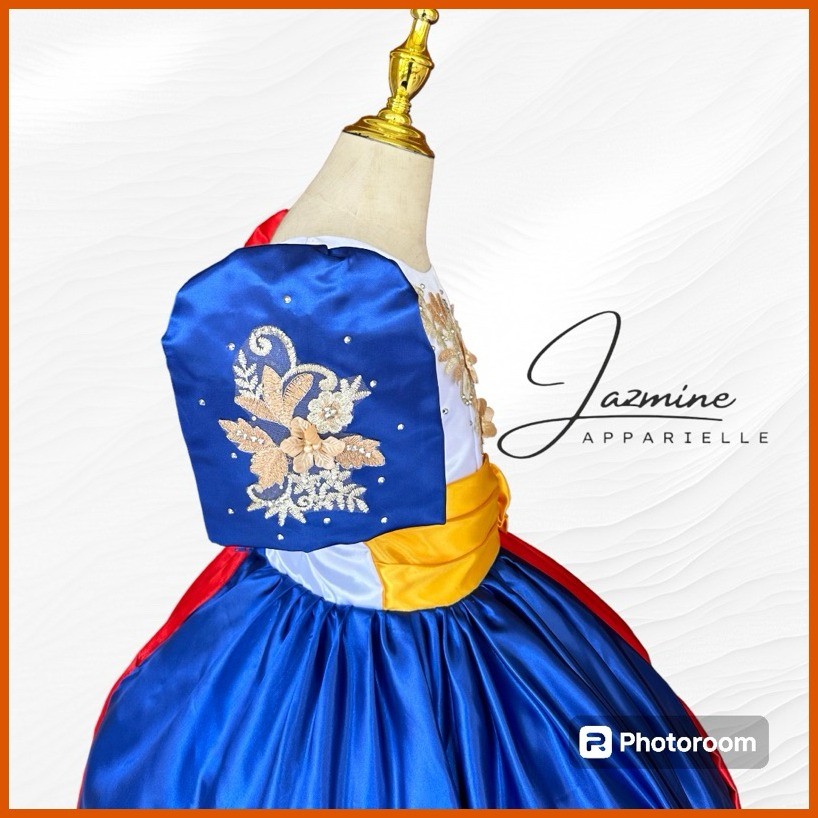 FILIPINIANA BALLGOWN KIDS | PHILIPPINE FLAG INSPIRED | LINGGO NG WIKA | BUWAN NG WIKA | UN CO ...