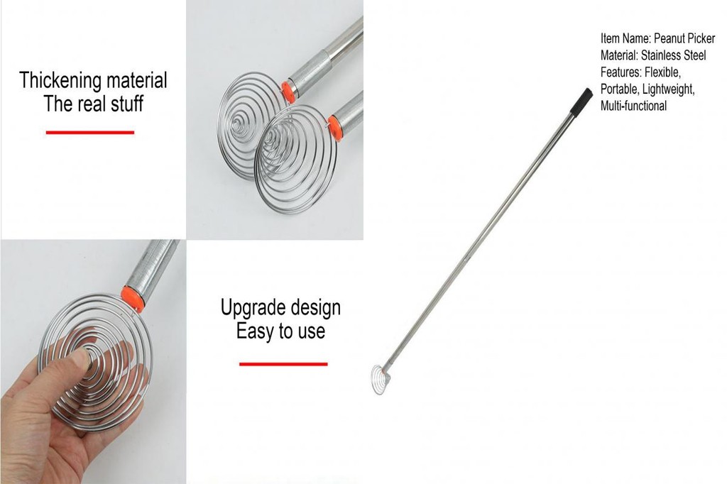 WA_ Egg Picker Tool Compact Storage Egg Picker Flexible Stainless Steel ...