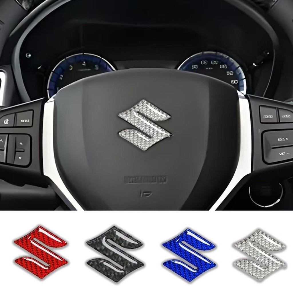 1PCS Car interior car steering wheel logo carbon fiber sticker ...