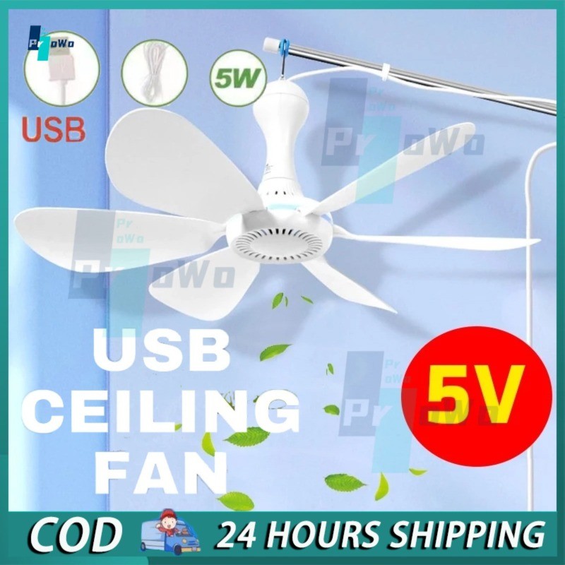 USB Ceiling Fan 6 blade ceiling fan USB Cable Fan Household Hanging Fan ...