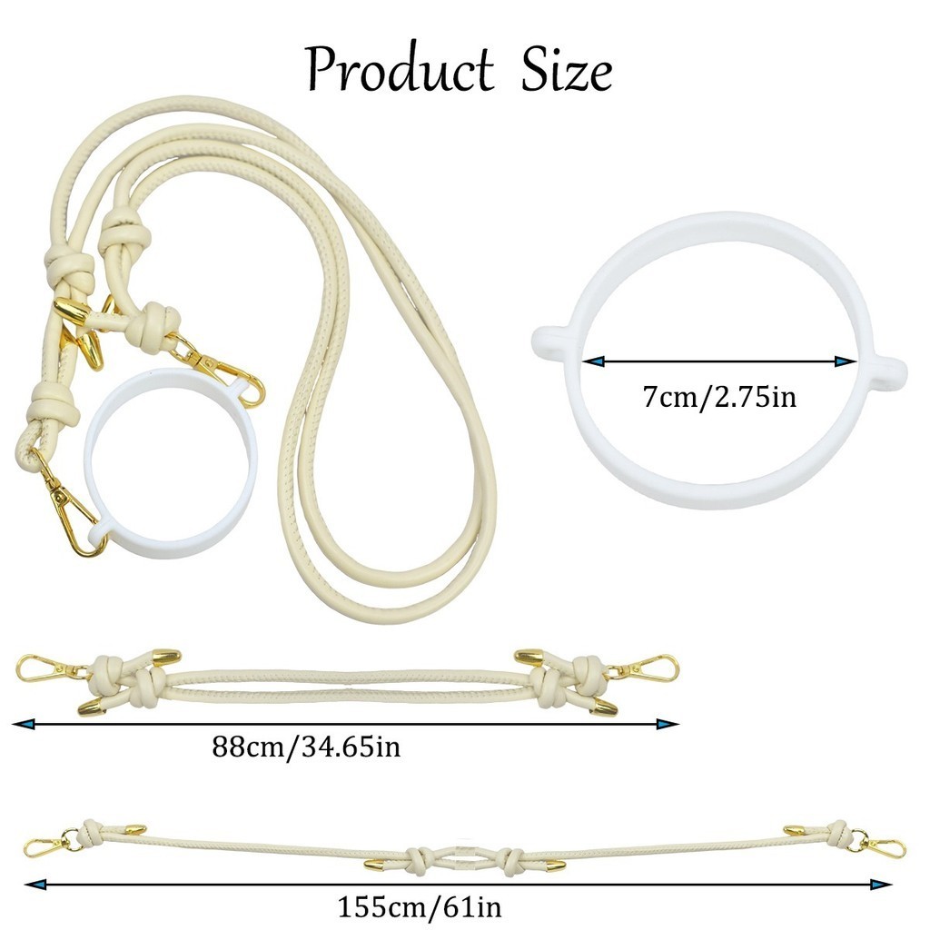 Water Bottle Handle Strap PU Adjustable Tumbler Shoulder Rope Water ...