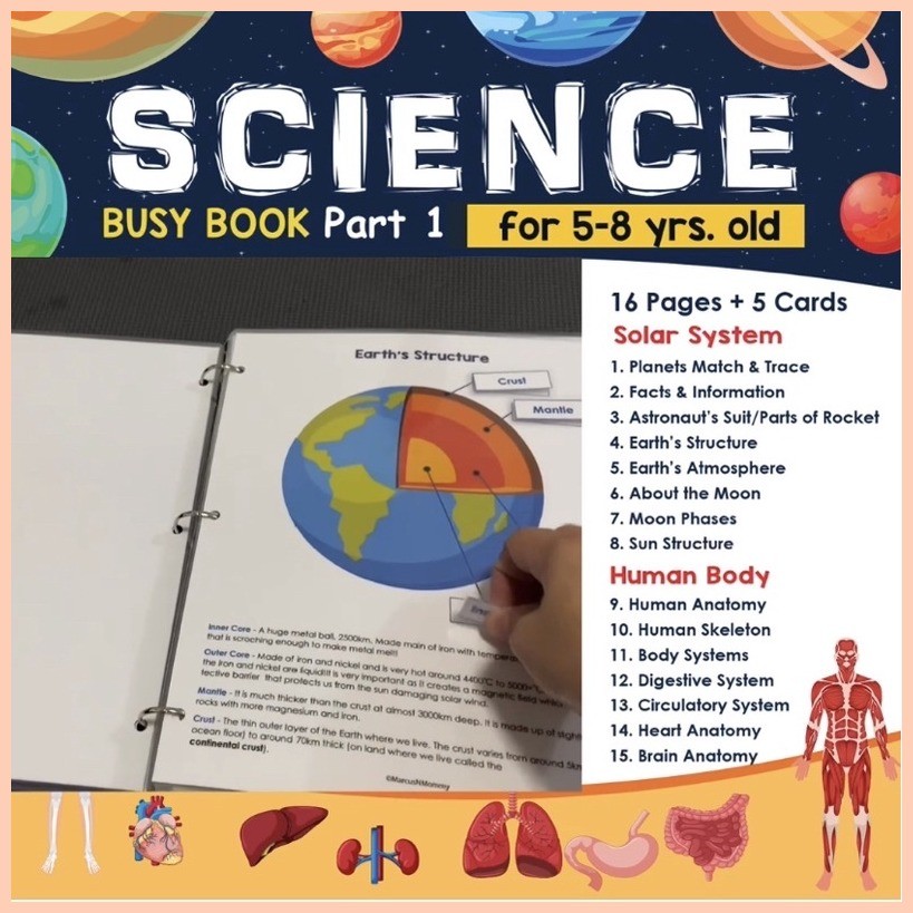 ⭐ ∈ SCIENCE Part 1 - Solar System & Human Body Activity Workbook Book ...