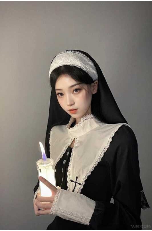 Costume, Halloween Adult Disney Outfit, Nun Uniform, Headf, Cosplay ...