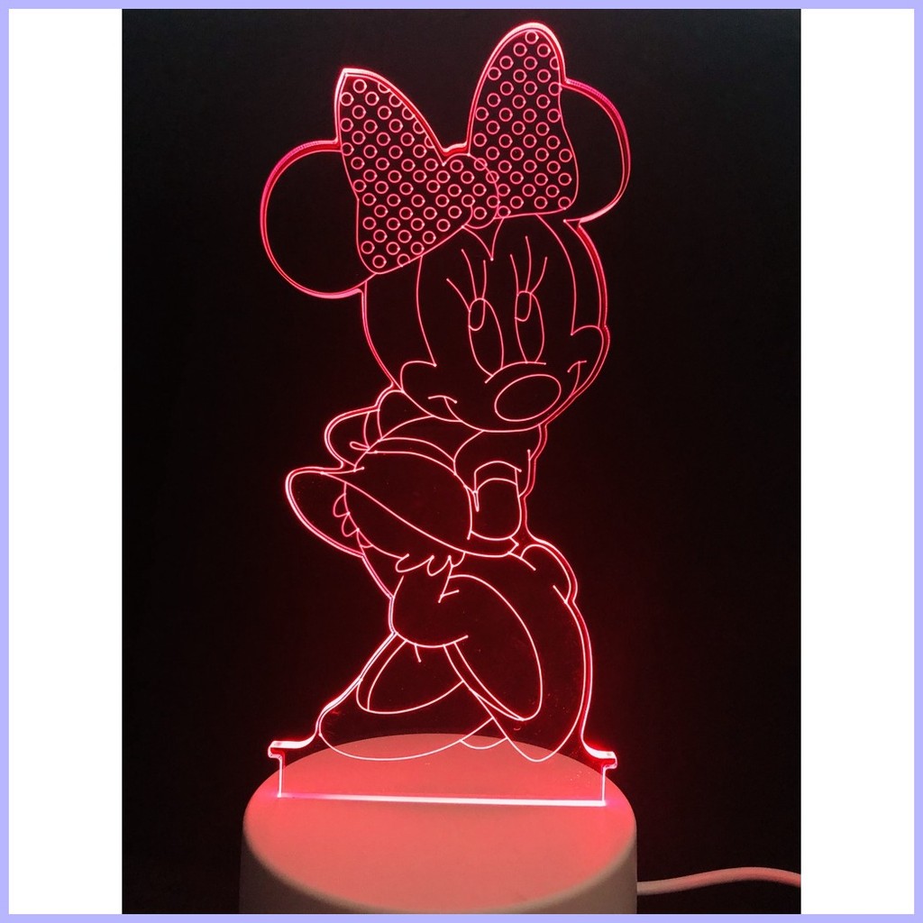 Mickey Mouse Minnie Mouse 3D Acrylic LED Lamp Night Desk Table Lamp ...