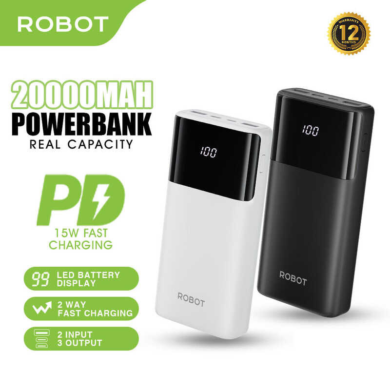 5D ROBOT Rt22s Powerbank Fast Charging 20000Mah 15W 3 Port Output With ...