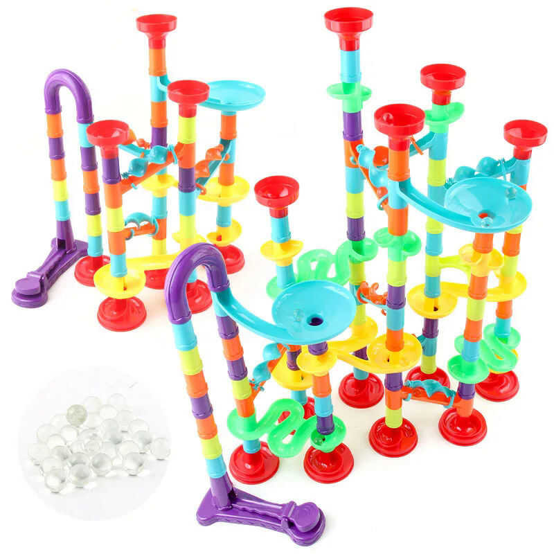 Track Building Bloc Kids 3D Maze Ball Roll Toy DIY Marble Run Race ...