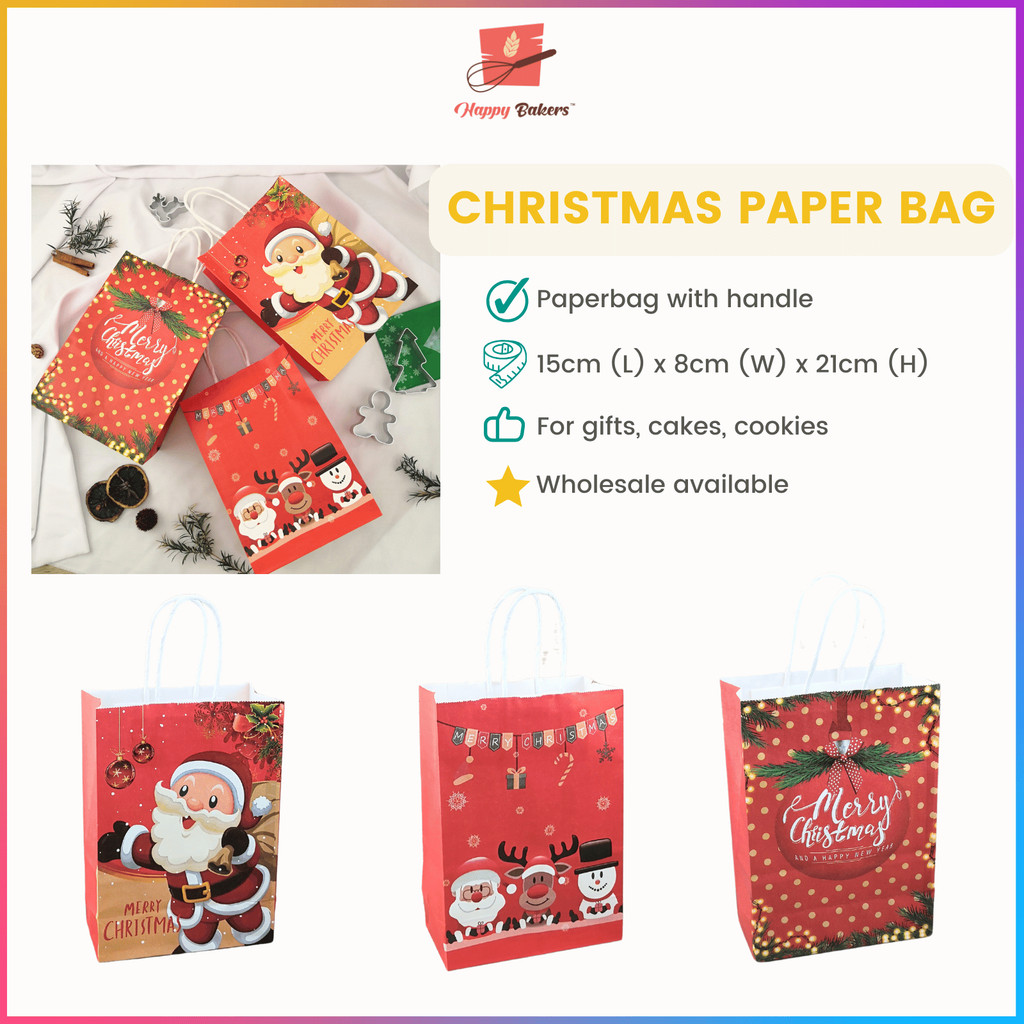 Merry Christmas Paper Bag For Cookies Cakes | Shopee Philippines