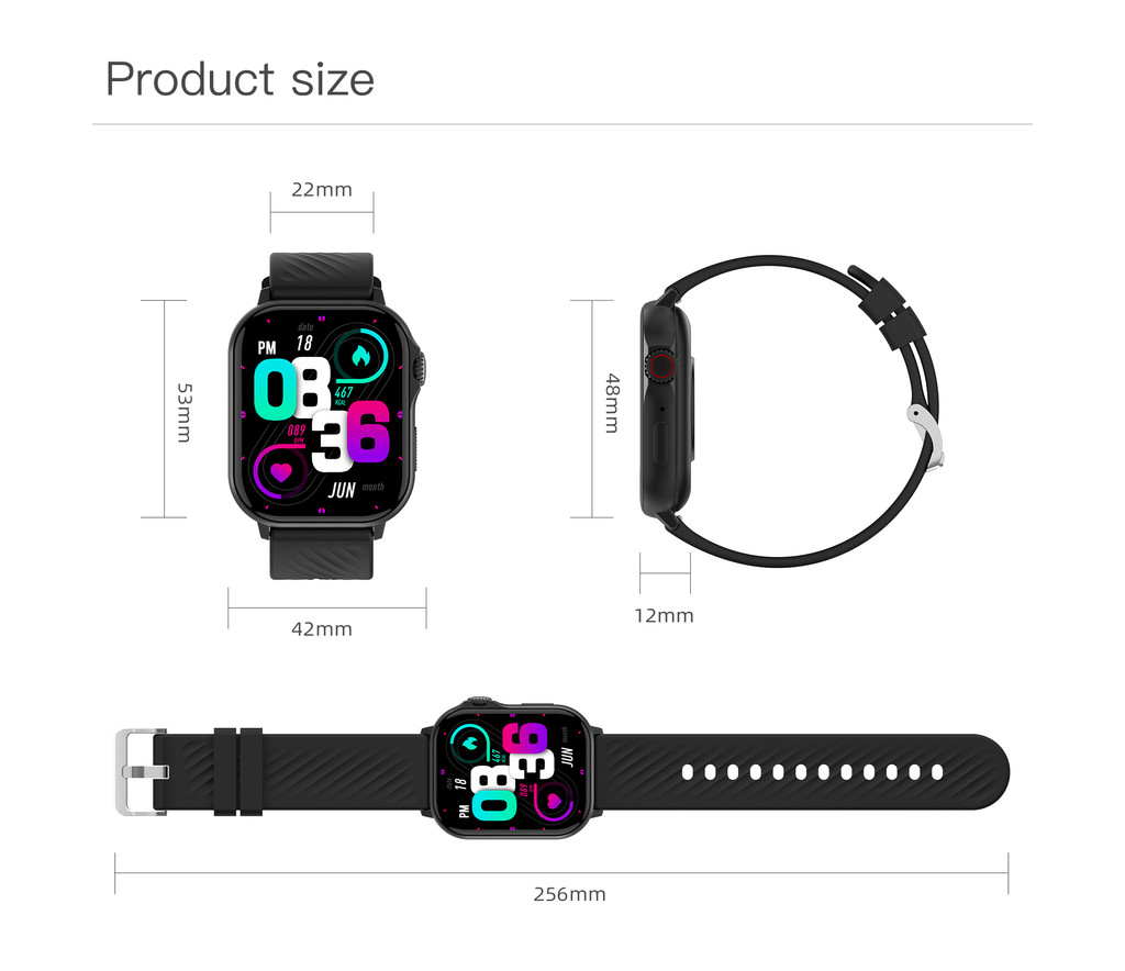 Harmos 2.13" Large AMOLED Smart Watch with GPS Tracking 100+ Sports ...