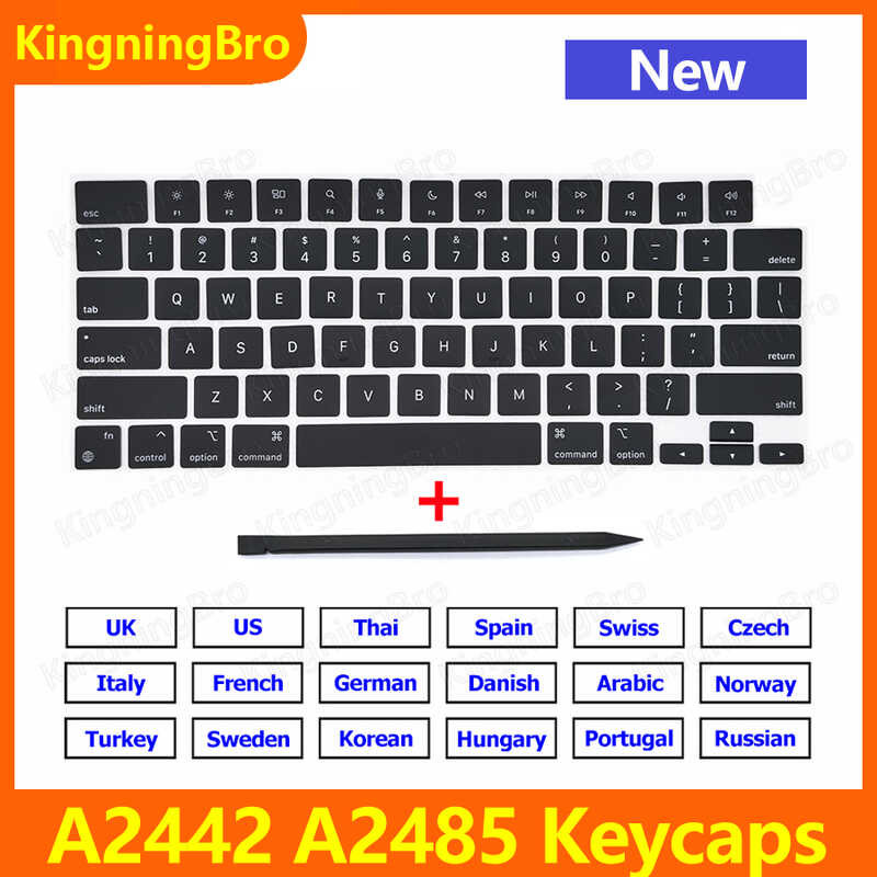Laptop 2 A2442 A2485 Keyboard Keys Keycaps US UK French Russian Spain ...