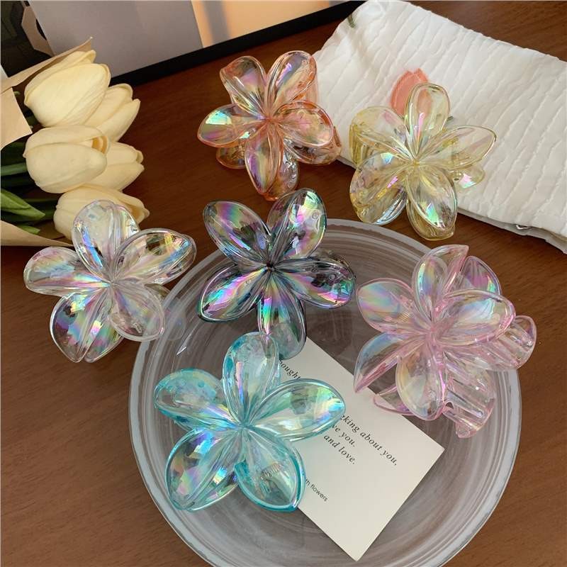 6pcs/set Flower Hair Clamp Set for Women Transparent Mermaid Hime ...