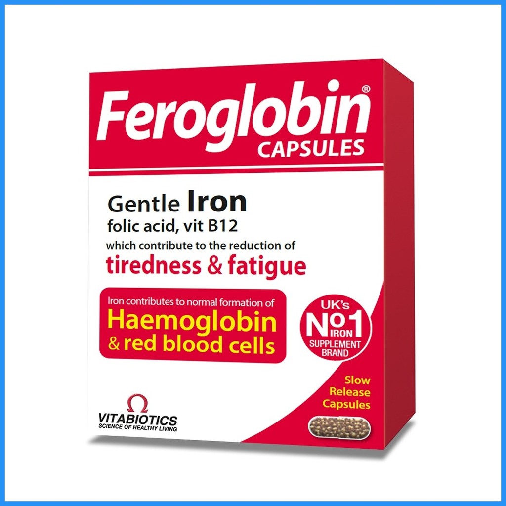 ⏏ Feroglobin Capsules (30 Capsules) Original from Vitabiotics UK - Iron ...