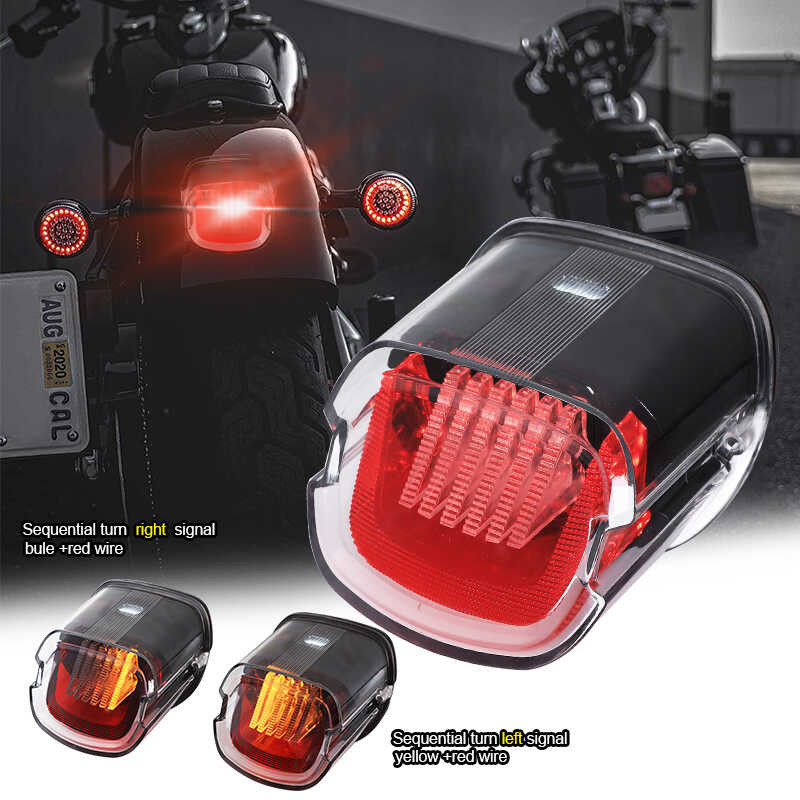 Motorcycle Tail Light LED Rear Lamp Taillight Brake Stop Turn Signals ...